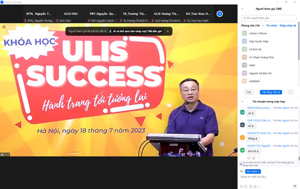 Opening ceremony of “ULIS SUCCESS – Preparation for the future” training course – University of ...