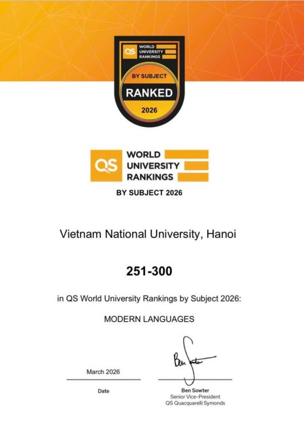 QS WUR by Subject 2026: Linguistics and Modern Languages of Vietnam ...